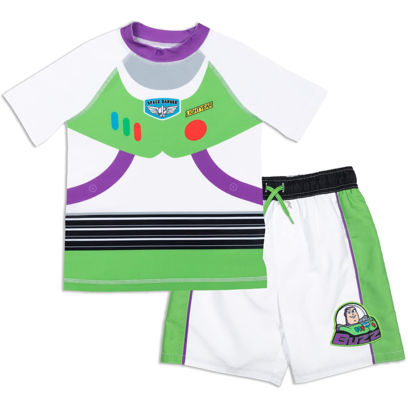 Disney Pixar Toy Story Buzz Lightyear Little Boys Rash Guard and Swim Trunks Outfit Set Toy Story S20 7