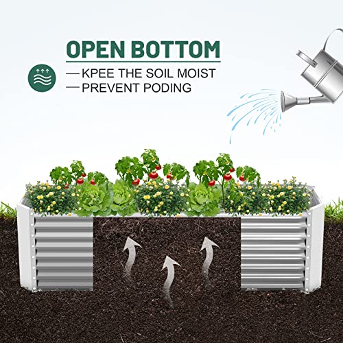Land Guard 8×4×2 ft Galvanized Raised Garden Bed Kit, Galvanized Planter Raised Garden Boxes Outdoor, Large Metal Raised Garden Beds for Vegetables……