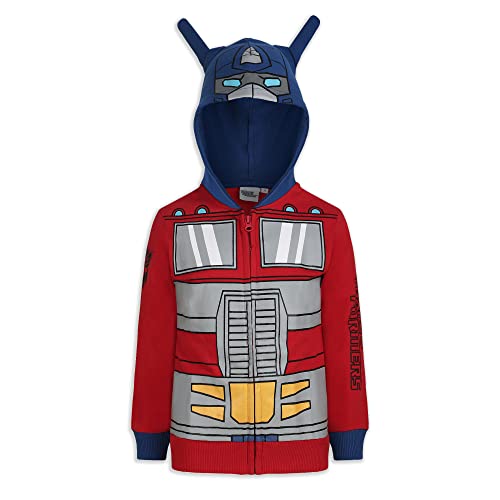 Hasbro Transformers One Optimus Prime and Bumblebee Boys Zip Up Hoodie for Big Kids Red