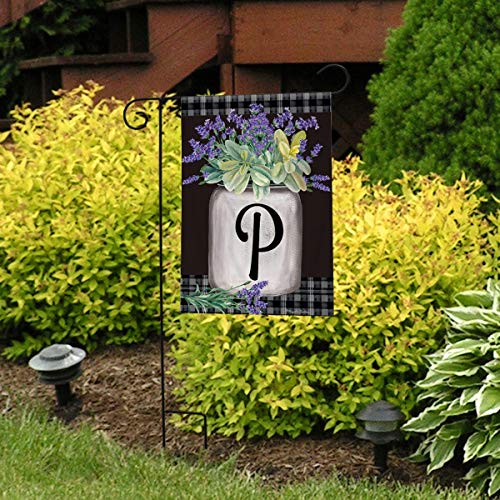Farmhouse Monogram Letter P Garden Flag Floral Briarwood Lane 12.5" x 18"