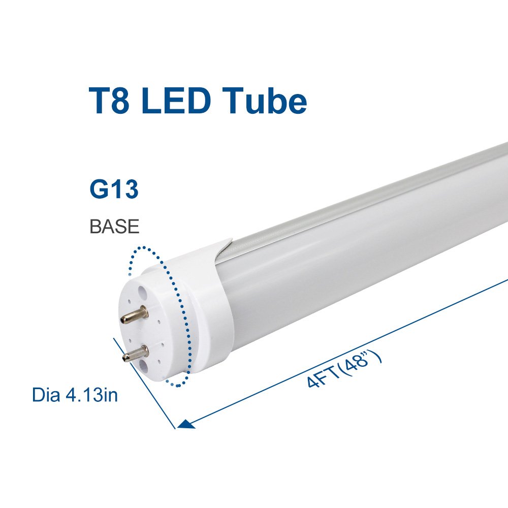 LightingWill LED T8 Light Tube 4FT, Warm White 3000K-3500K, Dual-End Powered Ballast Bypass, 2000Lumen 18W (40W Equivalent Fluorescent Replacement), Frosted Cover, AC85-265V Lighting Fixture, 4 Pack…
