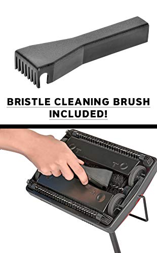 Alpine Industries Triple Brush Floor & Carpet Sweeper β Heavy Duty & Non Electric Multi-Surface Cleaner - Easy Manual Sweeping for Carpeted Floors (Red)