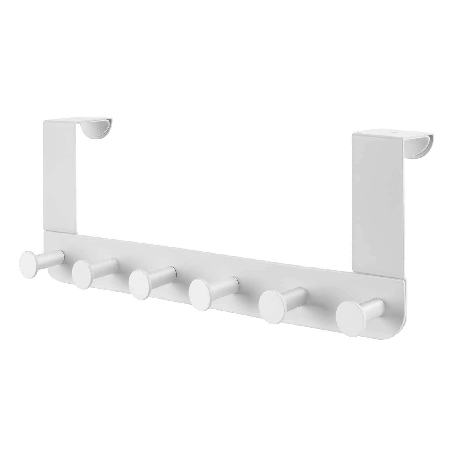 Bedroom Back of Door Hooks for Hanging Clothes Hat Bags Keys Heavy Duty Bathroom Over The Door Bath Robe Hanger Behind Door Towel Holder Low Profile No Drill Sturdy Metal Stylish Matte White