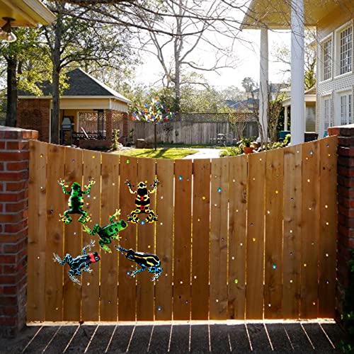 Onebest 5 Pack Metal Frog Wall Decor,Outdoor Garden Frog Ornaments,Iron Frog Wall Sculpture Art,Metal Climbing Frog Wall Hanging Decorations for Garden,Fence,Home