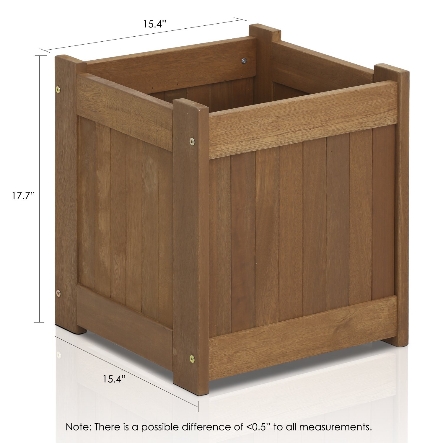 Furinno FG16450 Tioman Hardwood Flower Box, One-Pack, Natural