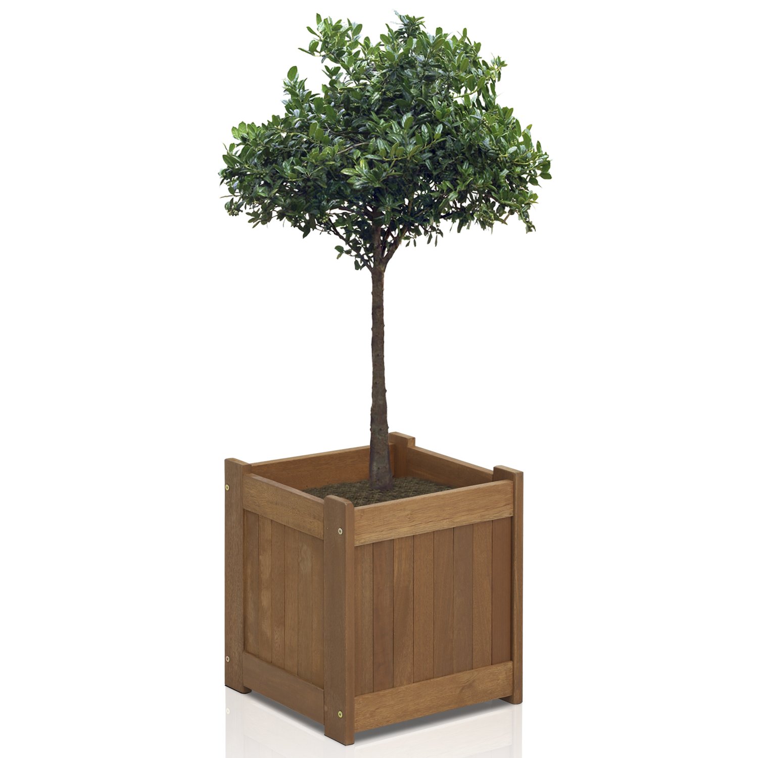 Furinno FG16450 Tioman Hardwood Flower Box, One-Pack, Natural