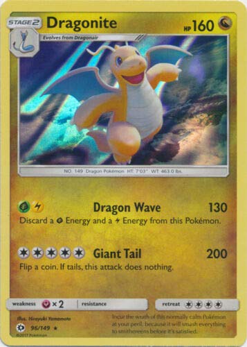 Pokemon TCG Dragonite 96/149 Sun & Moon Base Set Rare Holo NM/M
