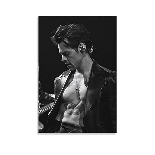 Harry music House Styles in Concert 2021Black And White Photo Poster Canvas Wall Art Prints for Wall Decor Room Decor Bedroom Decor Gifts 08x12inch(20x30cm) Unframe-style