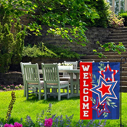 Welcome Star Patriotic Garden Flag forĀ 4th of July Independence Day Outdoor DecorationĀ Double Sided Printing 12x18 Inch