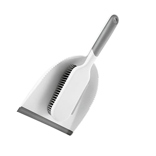 Cabilock 2sets Portable Floor Grey Brush Daily Table Desktop Tabletop Desk Necessity and Mini: Use Handle Countertop Pet Dustpan Sweeper Whisk Hand Kit Car Keyboard Nest Sofa