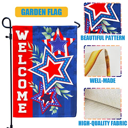Welcome Star Patriotic Garden Flag forĀ 4th of July Independence Day Outdoor DecorationĀ Double Sided Printing 12x18 Inch