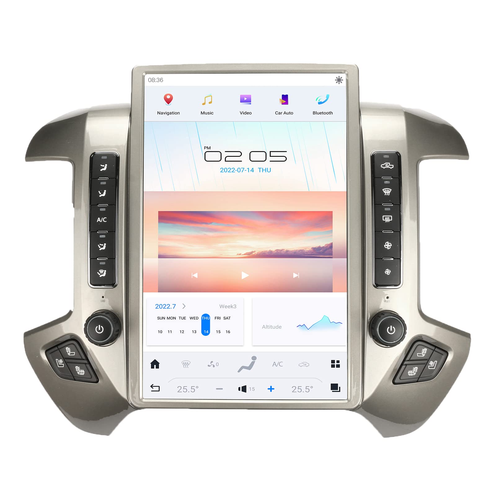 NAKEVICH 14.4 Inch Qualcomm Android 11 Car Radio for Chevrolet Silverado GMC Sierra 2014-2019 Stereo Upgrade Tesla Style Dash 2K IPS Touch Screen Android Auto GPS Navigation Multimedia Play