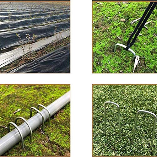AAGUT 12 Inch Galvanized Landscape Staples 25 Pack 11 Gauge Garden Stakes Heavy-Duty Fence Stakes for Weed Barrier Fabric, Ground Cover, Dripper Irrigation Tubing Soaker Hose