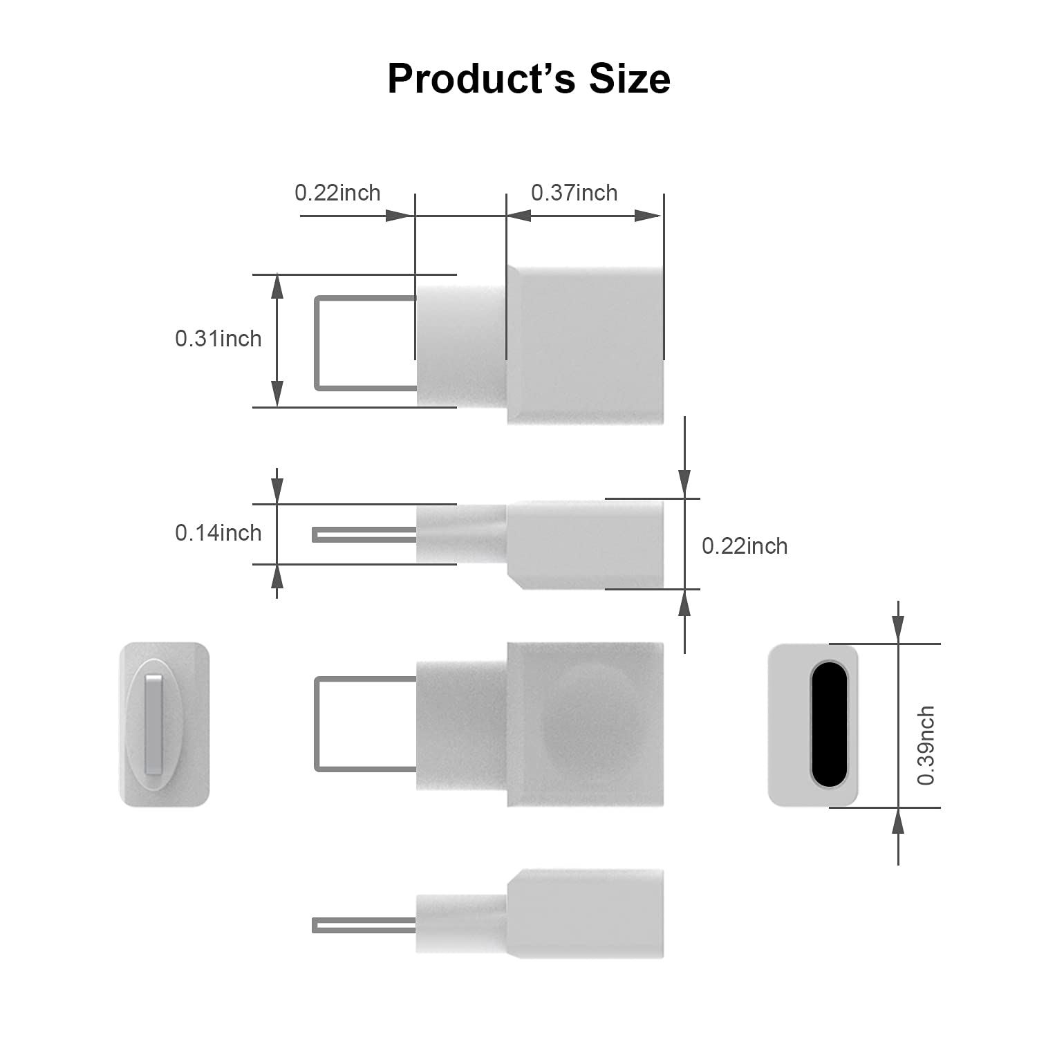 2Pack Cellphone Dock Extender Adapter Connector Seats Female to Male. Pass Video, Audio, Picture, Photo, Music, Data and Power Charger for Your Mobile. (White)