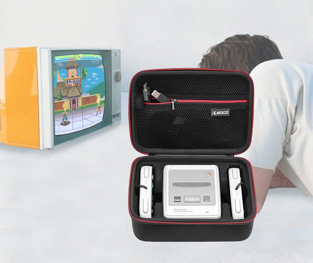 RLSOCO Carrying Case for Nintendo Entertainment System NES Classic Edition/Super NES Classic Mini, Protective Storage Case for Console and Controller(Case Only)