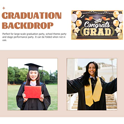 Didiseaon Graduation Backdrops for Photography 2023 Graduation Porch Sign Graduation Party Banner 2023 Graduation Backdrop Party Backdrop Curtain Gold Decor Prom Graduation Season Polyester