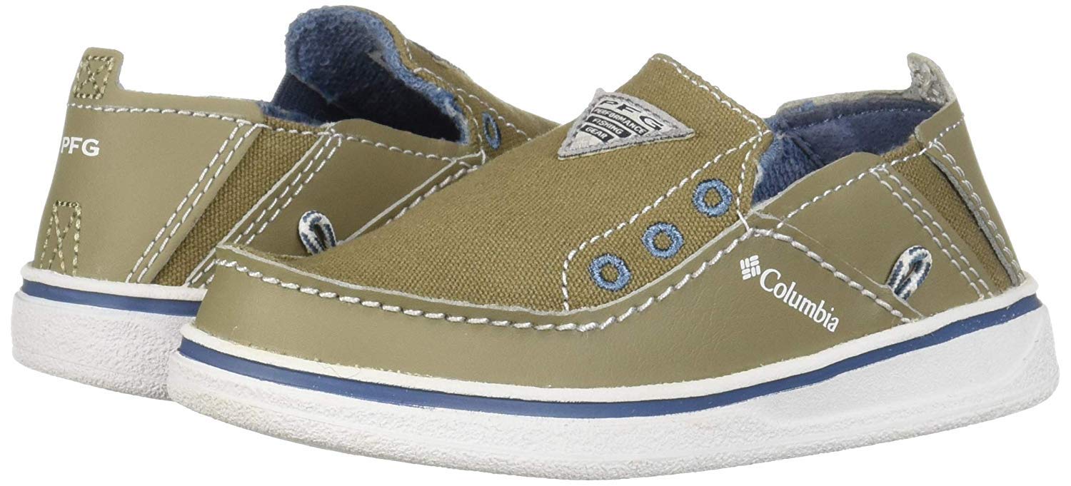 Columbia unisex child Youth Bahamaâ„¢ Pfg Uniform Dress Shoe, Pebble, White, 6 Big Kid US