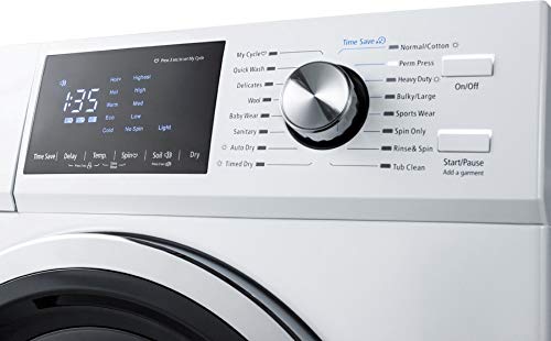 Summit SPWD2202W 24"" Washer and Dryer Combo with 2.7 cu. ft. Capacity 115 Volt Operation 16 Wash Cycles Delay Start Time Sanitary Cycle in White