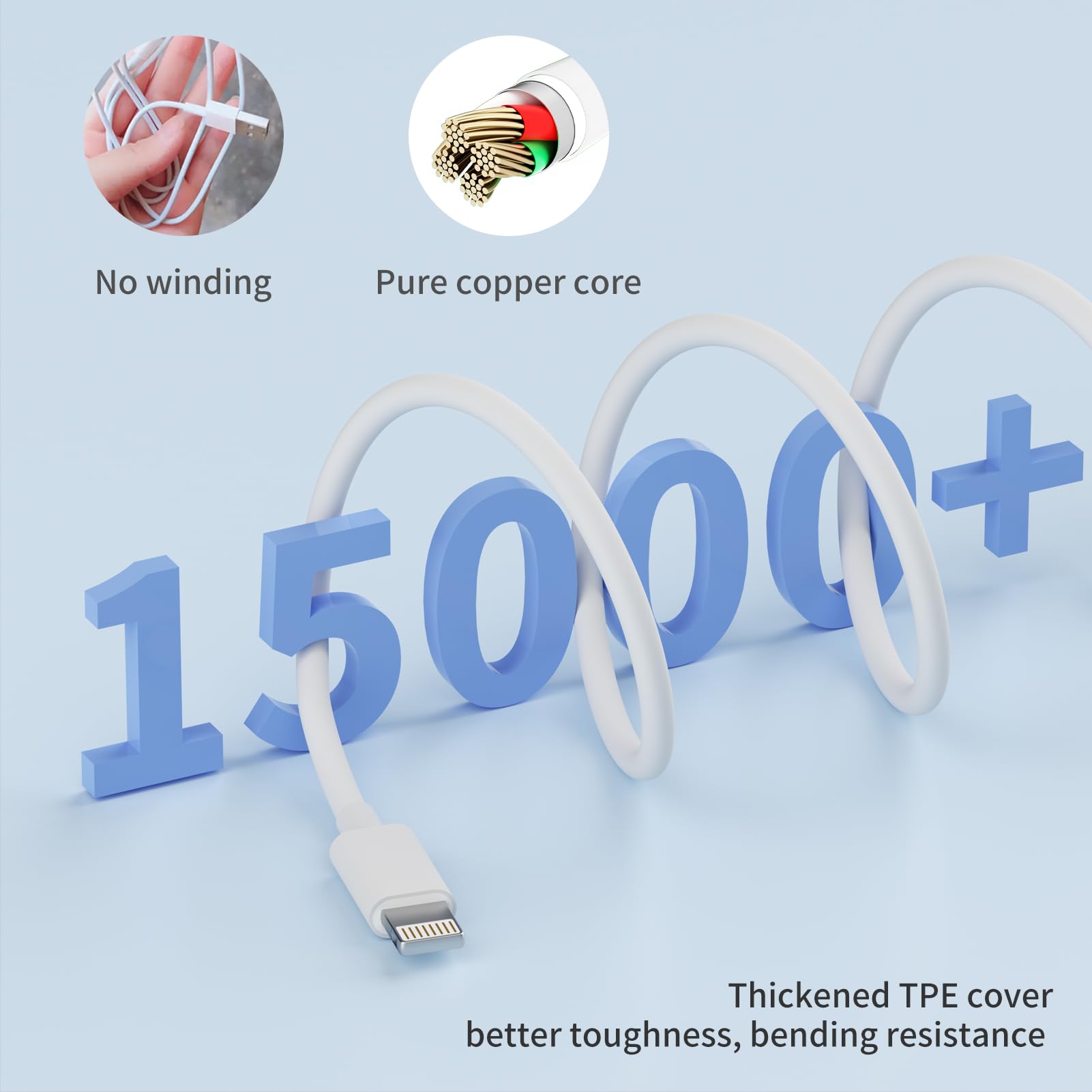 IDISON iPhone Charger 3 Pack 6FT,[MFi Certified] USB to iPhone Cable Fast Charging iPhone Charger Cord Compatible with iPhone 14 13 12 11 Pro Max XR XS X 8 7 6 Plus SE and More
