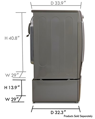 Kenmore Elite 51043 29" Wide Laundry Pedestal with Storage Drawer in Metallic silver