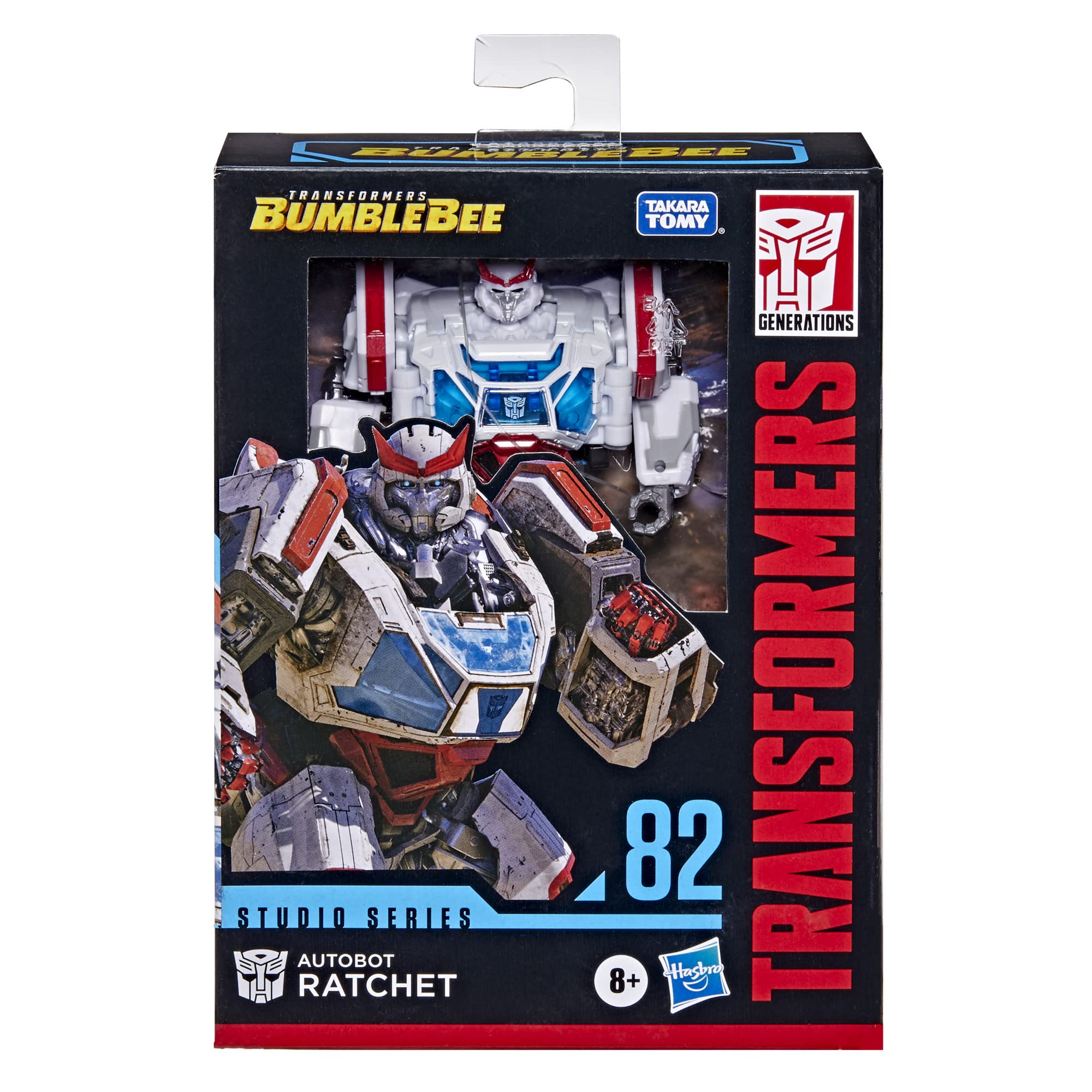 Transformers Toys Studio Series 82 Deluxe Class Bumblebee Autobot Ratchet Action Figure - Ages 8 and Up, 11-cm Multicolor