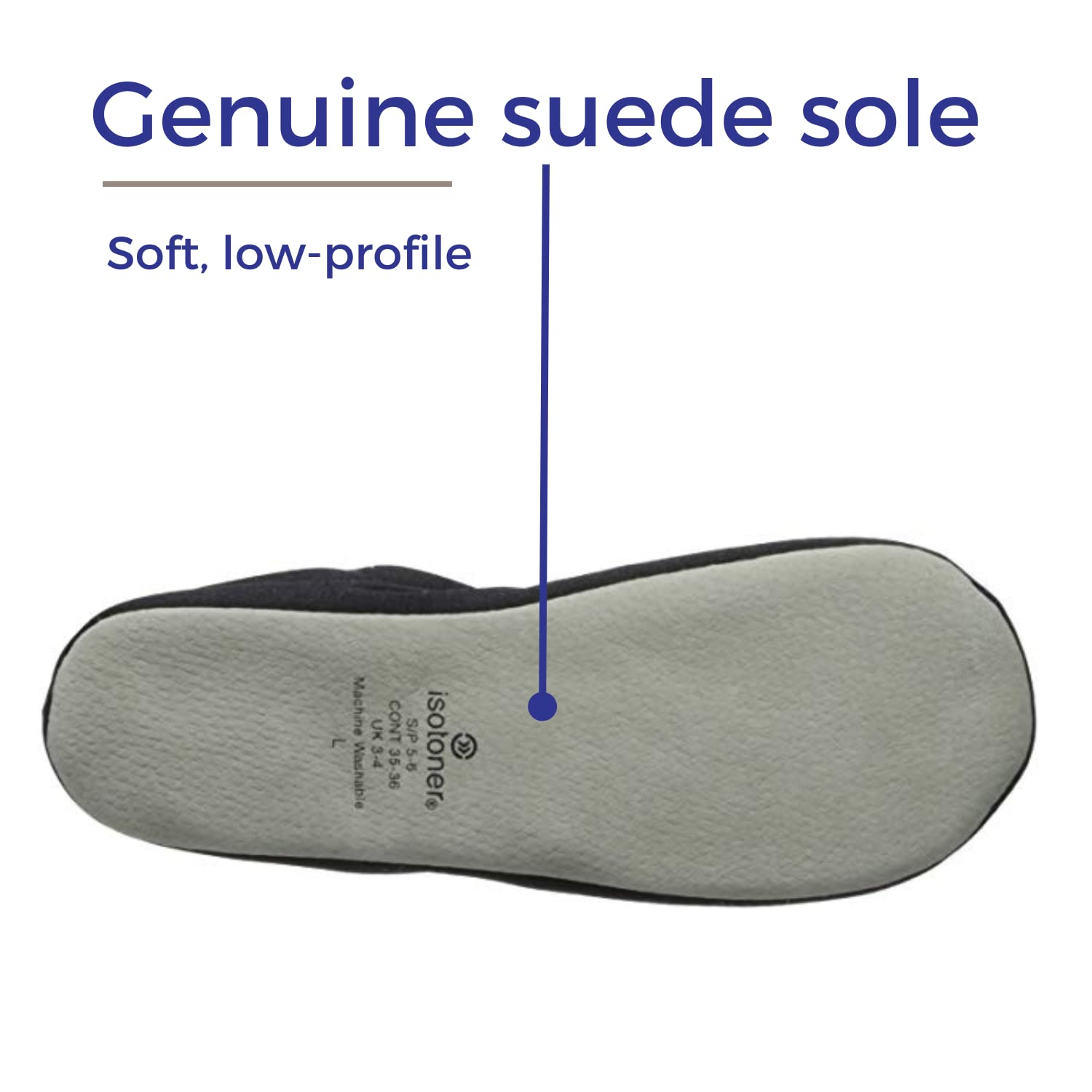 isotoner Women's Satin Ballerina Slippers with Soft Tie Bow and Suede Sole Ballet Flat, Navy Blue, 9.5-10.5