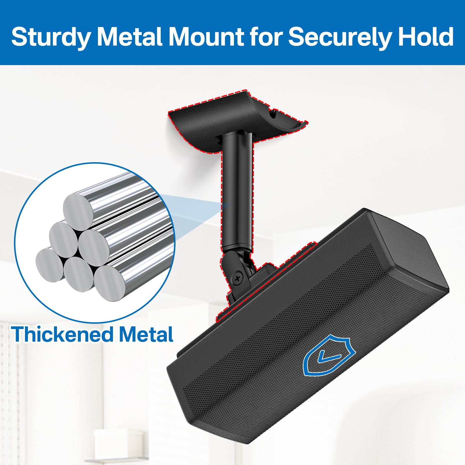 Tiebutie Angle Adjustable Speaker Wall Mount for Bose Speakers - Ceiling & Wall Mount for Bose UB-20 Series II, SoundTouch, CineMate, Lifestyle, Acoustimass, Cube Surround Speaker Bracket, 2 Pack