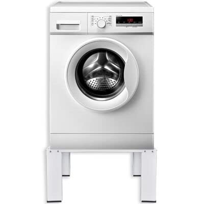 INLIFE Washer Dryer Stand Heavy Duty Washing Machine Pedestal with Storage Drawer Adjustable Height Base for Mini Air Conditioner Refrigerator Dryer 24.8"x21.3"x12.2"(WxDxH)