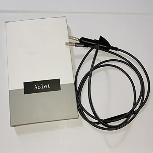 ABLET Audio Cable Replacement Cord with in-Line Mic Remote Volume Control Compatible with Bose QC15 QuietComfort 15 Headphones, Audio Cord Compatible with iPhone
