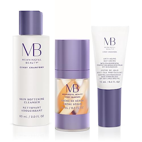 Meaningful Beauty Anti Aging Daily Skincare System with Crème de Serum, 3-pc kit, white