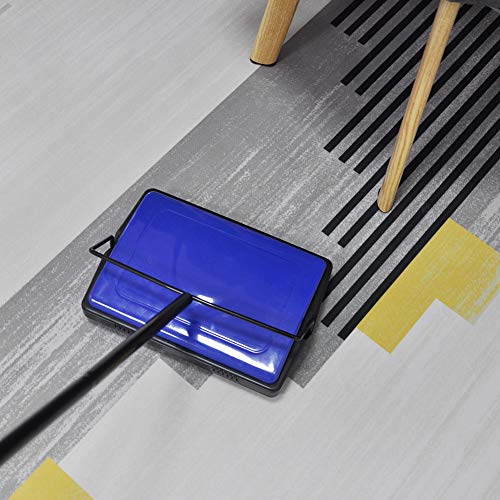 EZ SPARES Quiet Carpet Sweeper, Floor Sweeper with Horsehair Roller Brush Strong,Suitable for Carpet Cleaning Power,Bristle Sweeper,Great for House,Office,Kitchen,Carpet(Blue)