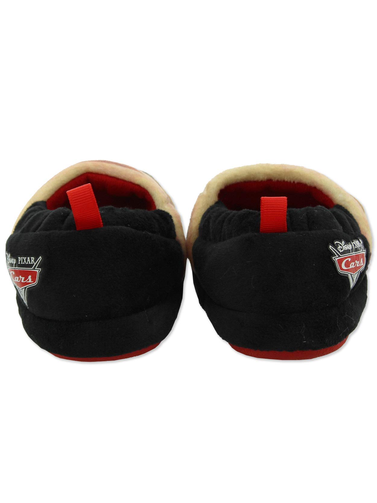 Disney Cars Lightning McQueen Tow Mater Toddler Boys Plush Aline Slippers (9-10 M US Toddler, Black/Red)