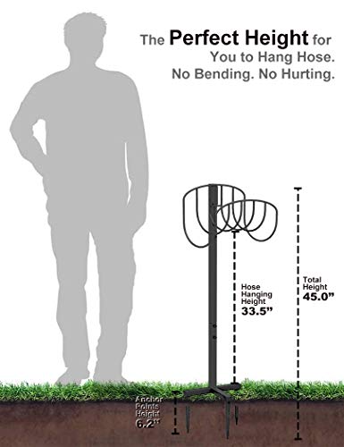 Artigarden Freestanding Garden Hose Holder Hanger, Heavy Duty Metal Water Hose Storage Stand Rack