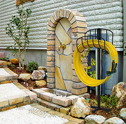 Artigarden Freestanding Garden Hose Holder Hanger, Heavy Duty Metal Water Hose Storage Stand Rack