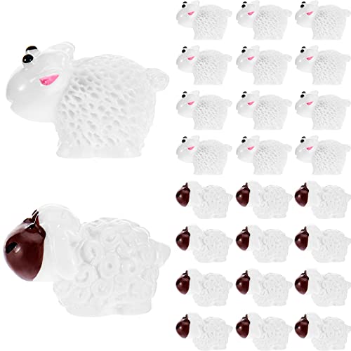 48 Pcs Mini Garden Miniature Sheeps Small Herd of Sheeps Fairy Garden Sheep Toy Resin Sheep Figurine Tiny Lambs Miniature Garden Figurines Moss Micro Landscape Decoration DIY Craft Resin Home Decor