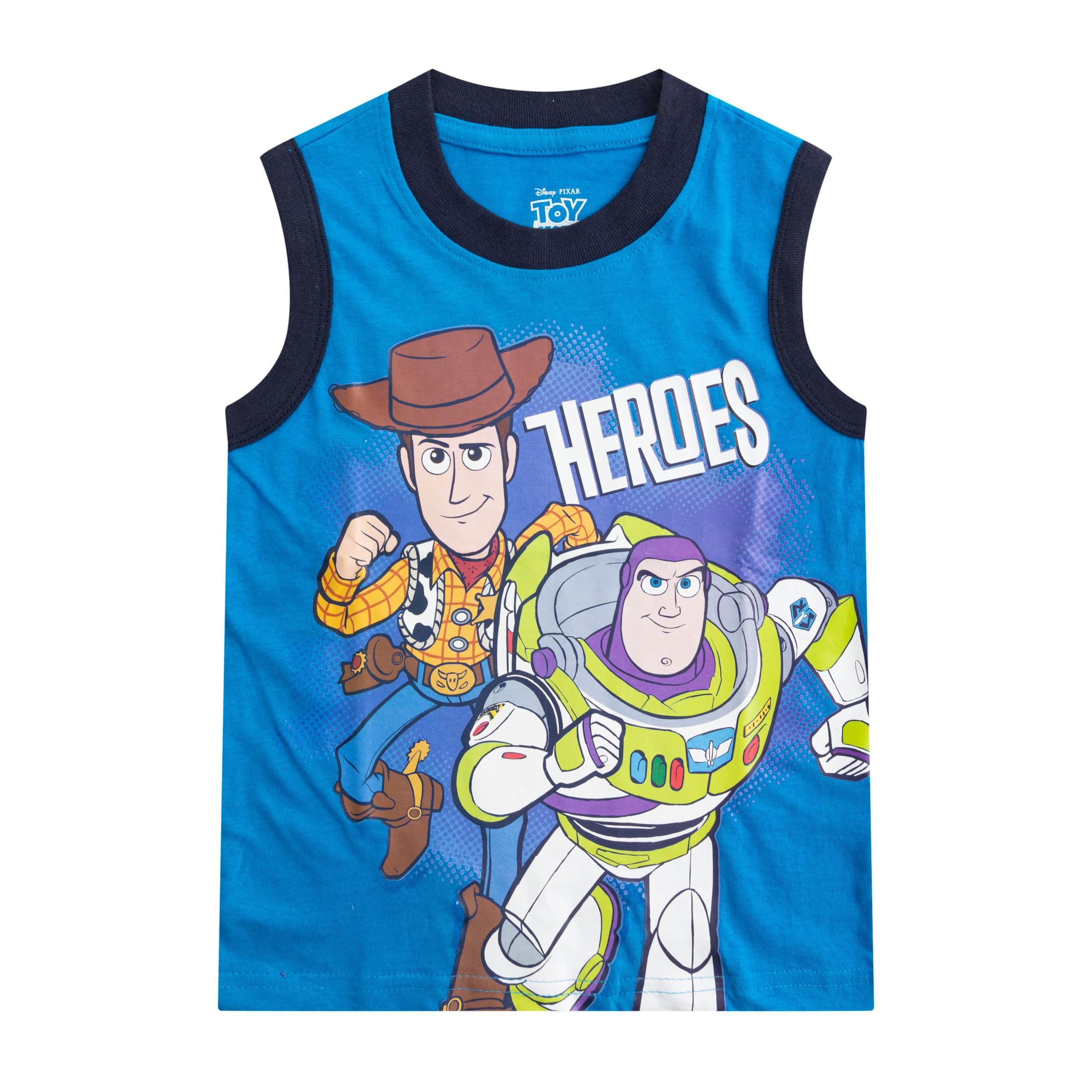 Disney Toy Story Woody & Buzz Lightyear Boys’ 2 Pack Tank Top for Toddler and Little Kids - Blue/Grey