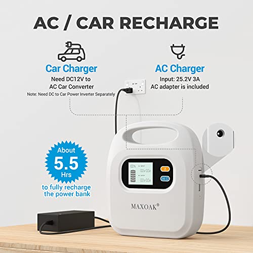 MAXOAK CPAP Battery Backup CPAP Power Bank Compatible with Airsense 10/Airsense 11/Airmini/Aircurve 10/S9/Dreamstation/System one Z1 Mini Travel Camping Emergency Power DC12/15/24V&USB5V