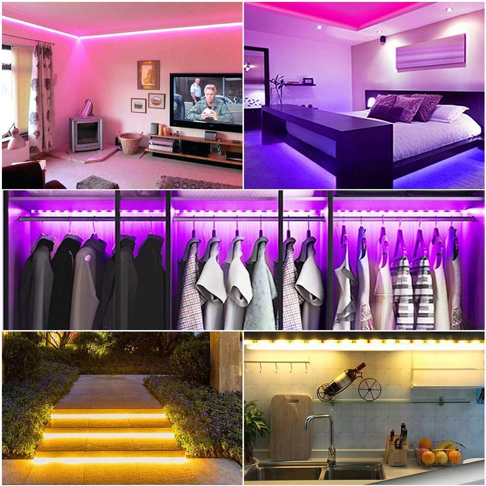 50FT Smart LED Strip Lights, Sync to Music with 40 Key Remote Controller,Lighting Strips with App Control LED Lights for Bedroom,Christmas Lights decration (Multi-Colored, 50FT)