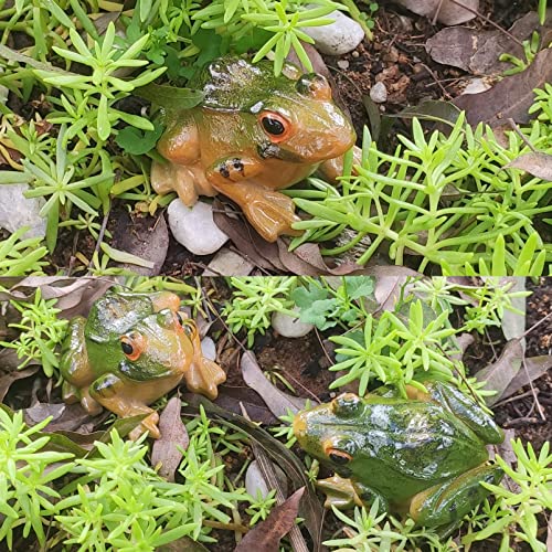 4 Pieces Miniature Frog Statue, Outdoor Garden Frog Figurines Decoration, Mini Cute Frog Figures for Patio Yard Micro Landscape Fairy Garden Ornaments