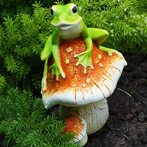 Qmaggice Frog Statues for Garden, Outdoor Frog Statues for Garden Decor, Resin Statues Outdoor Figurine for Yard Home Garden Patio and Lawn Decoration, Sitting Frog Statues
