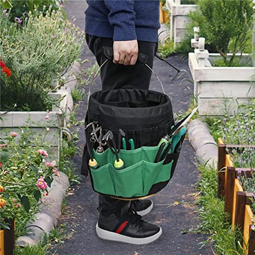 XHSP Gardening Tools Bucket Bag with 42 Pockets-Outdoor Multifunctional Better Sturdy Oxford/Canvas for Women Men