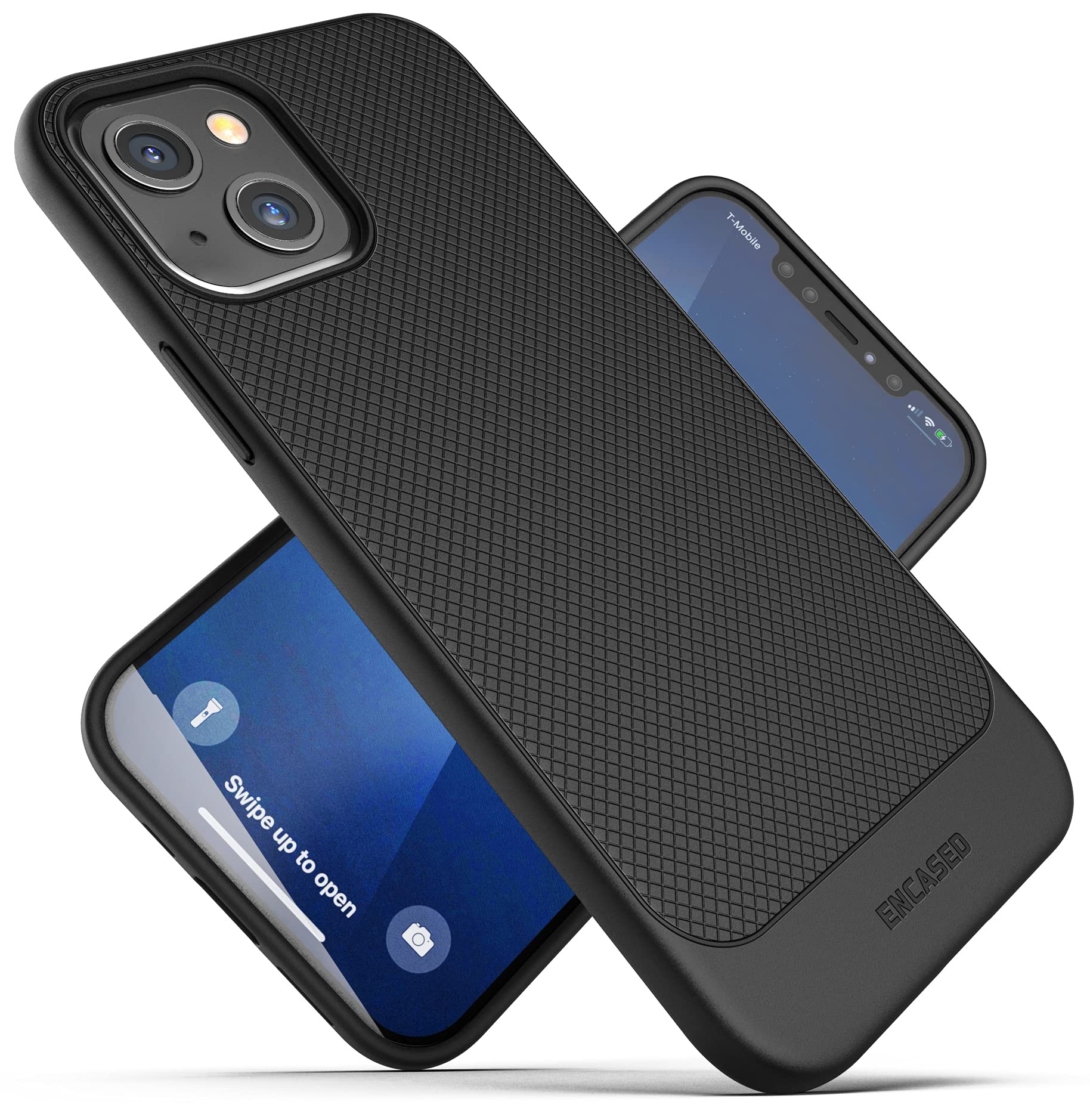 Encased Thin Armor Designed for iPhone 13 Mini Belt Clip Case, Slim Fit Phone Case with Holster (iPhone 13 Mini)