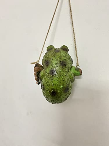 SHUT Frog Garden Statues Outdoor Decor Outside Swing Frog Figurines for for Patio Yard Lawn Porch Ornament Gift
