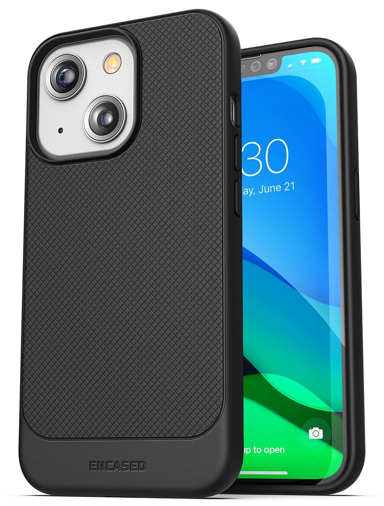 Encased Thin Armor Designed for iPhone 13 Mini Belt Clip Case, Slim Fit Phone Case with Holster (iPhone 13 Mini)