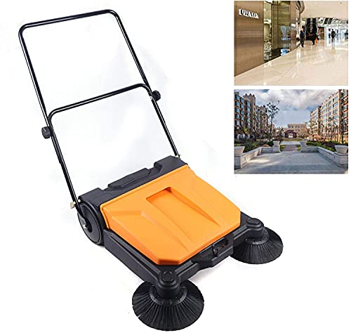 YIYIBYUS Hand-Push Sweeping Sweeper,26 Inch 15L Industrial Manual Push Sweeper Foldable Walk-Behind Floor Sweeping Machine for Clean up Garden Warehouse Road School Hotel
