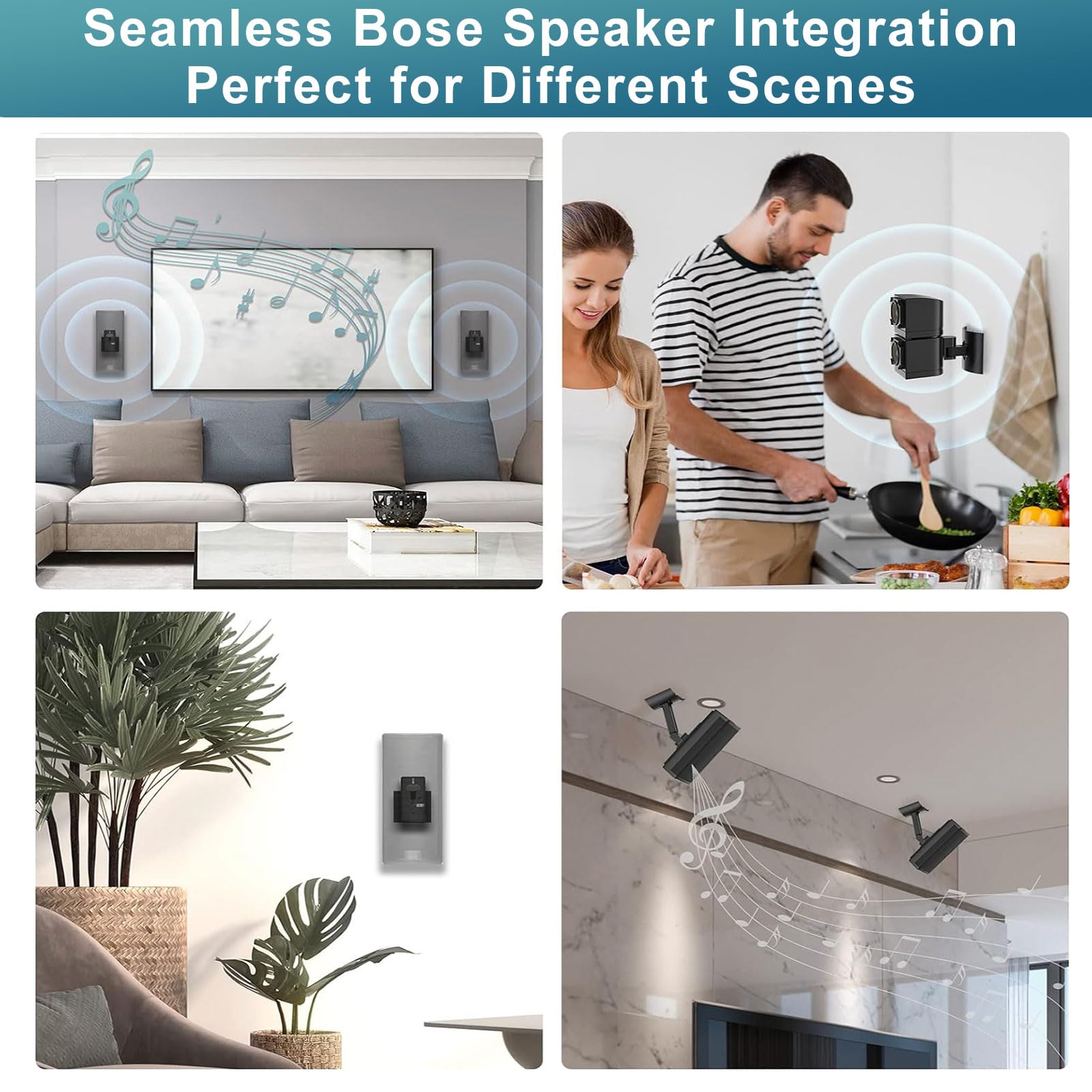 Yimaut (2 Pack) Ceiling/Wall Mount Bracket for Bose Cube Speaker,for UB-20,UB20 Series II, WB-50 Series II, Lifestyle 600, V35, V25, V10, T20, V20, V30, CineMate 520, CM520, Acoustimass Series Black