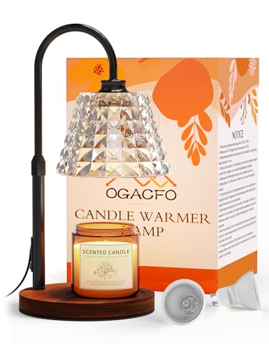 Candle Warmer Lamp with Timer - Adjustable Height w/2 Bulbs, 4 Levels Dimmable -Ideal Bedroom Home Decor & Graduation Gifts for Women Electric Wax Melter Widened Design for Various Scented Candles