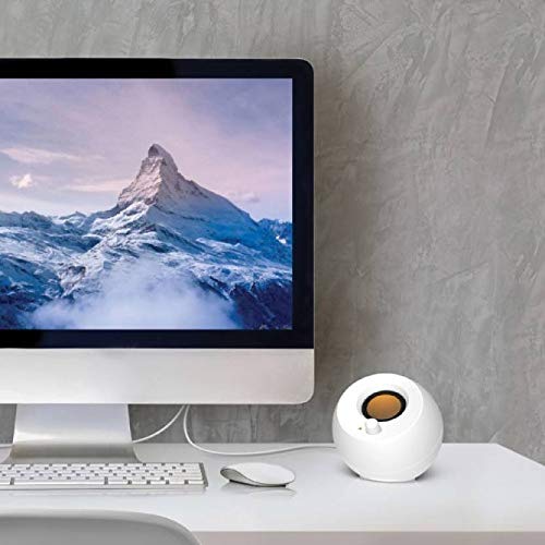 Creative Pebble 2.0 USB-Powered Desktop Speakers with Far-Field Drivers and Passive Radiators for PCs and Laptops (White)