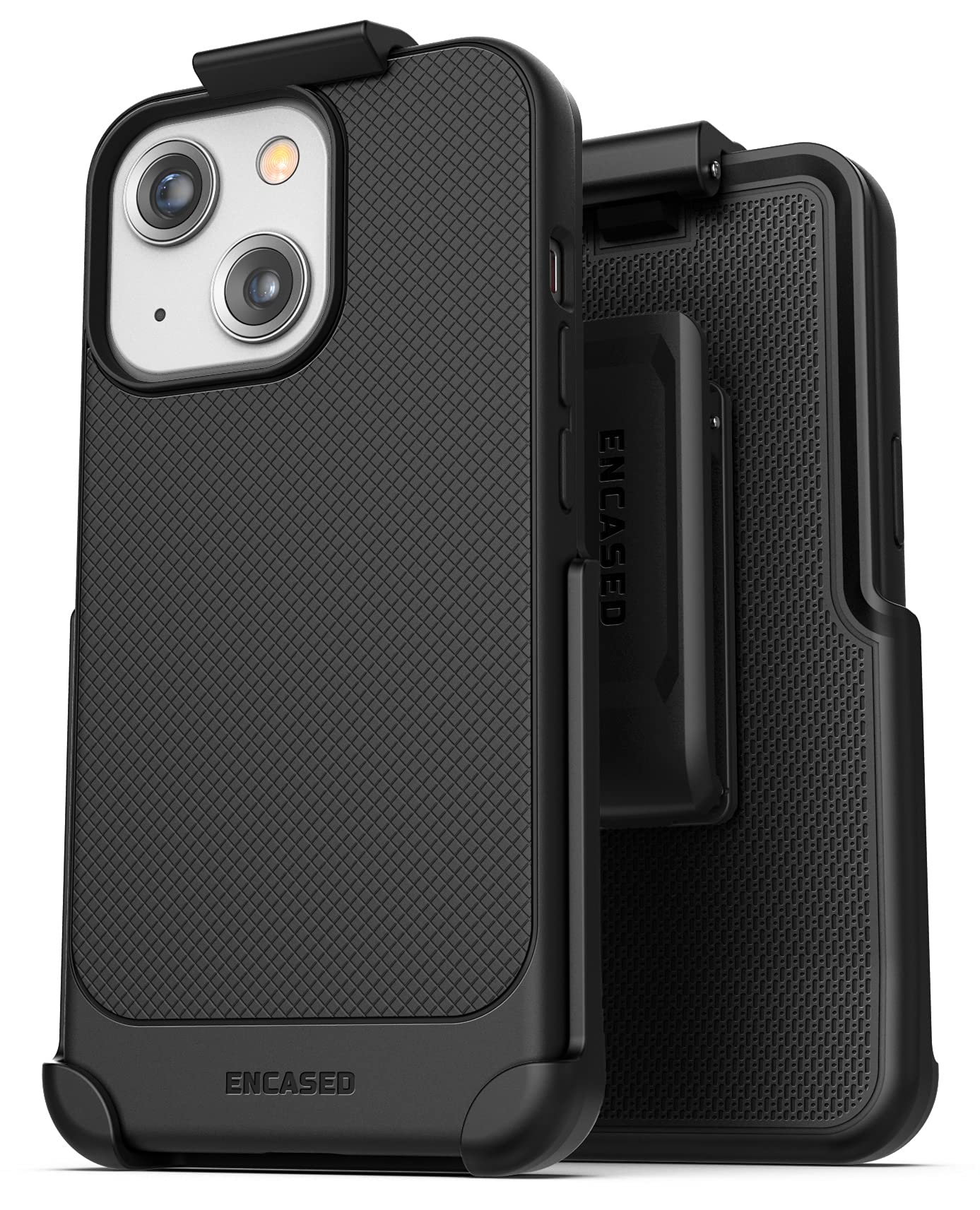 Encased Thin Armor Designed for iPhone 13 Mini Belt Clip Case, Slim Fit Phone Case with Holster (iPhone 13 Mini)