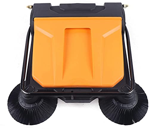 YIYIBYUS Hand-Push Sweeping Sweeper,26 Inch 15L Industrial Manual Push Sweeper Foldable Walk-Behind Floor Sweeping Machine for Clean up Garden Warehouse Road School Hotel